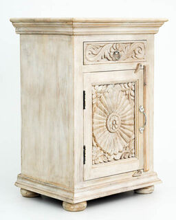 Zahara Bedside Table Whitewash - furniture - lighting - decor
