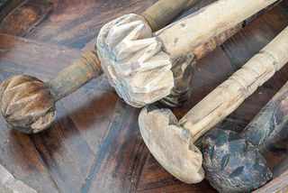 Large Vintage Indian Grinder Sticks - furniture - lighting - decor
