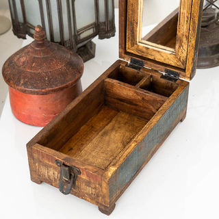 Rustic Timber Barber Box - furniture - lighting - decor