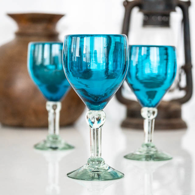 Turquoise Wine Glass - furniture - lighting - decor
