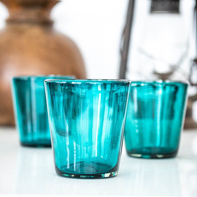 Turquoise Tumbler Glass - furniture - lighting - decor