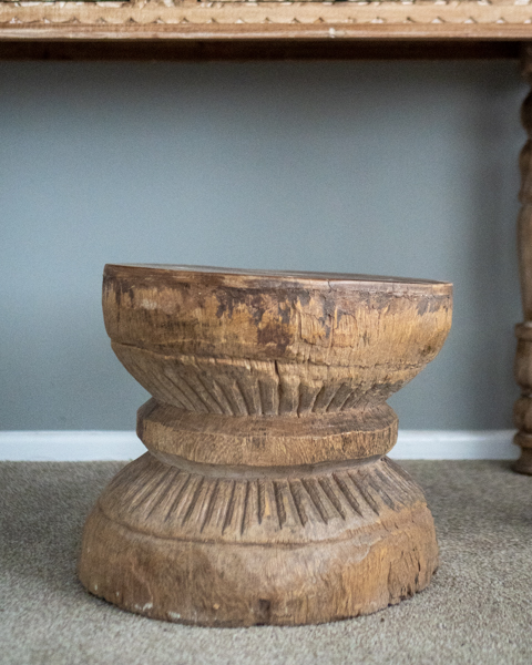 Vintage Ukhali Stool Natural H - furniture - lighting - decor
