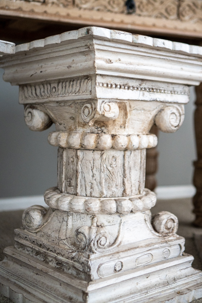 White Pillar Side Table - furniture - lighting - decor