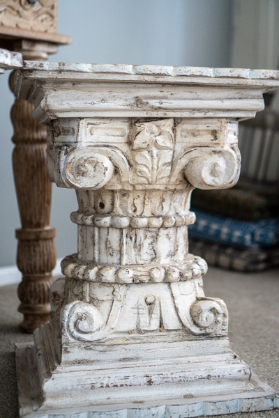 White Pillar Side Table - furniture - lighting - decor