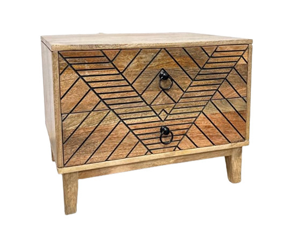 Vee Side Table Drawers PRE ORDER - furniture - lighting - decor